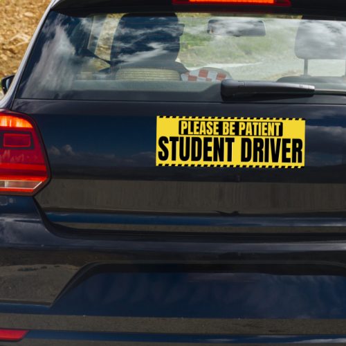Student Driving Car Sign - Magnet & Sticker Options